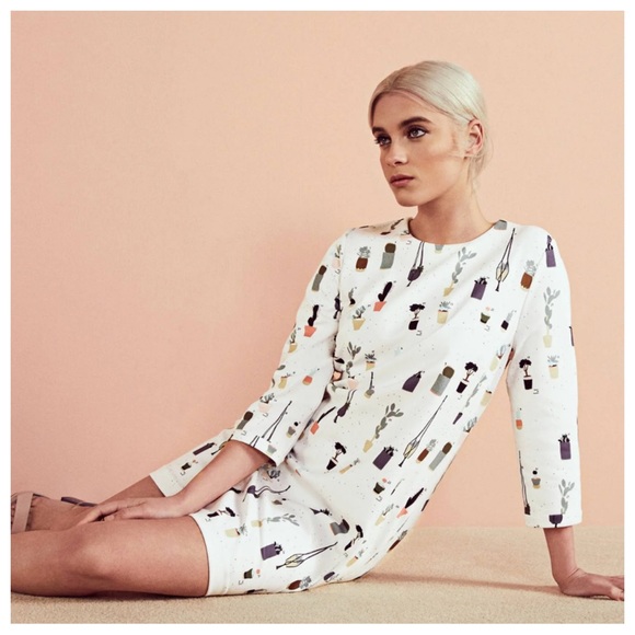 Ted Baker | Dresses | Ted Baker Colour By Numbers Cactus Print Shift ...